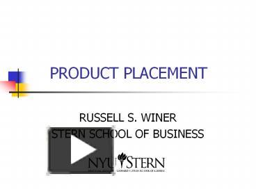 PPT – PRODUCT PLACEMENT PowerPoint presentation | free to download - id ...