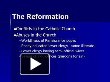 The Reformation presentation | free to view