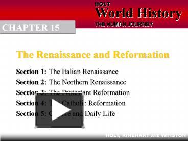 The Renaissance and Reformation presentation | free to view