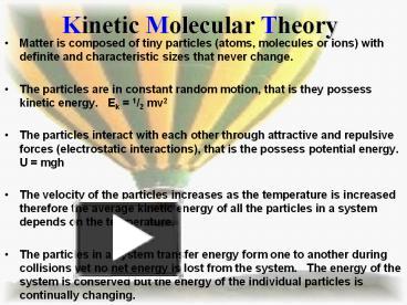 Kinetic Molecular Theory presentation | free to download