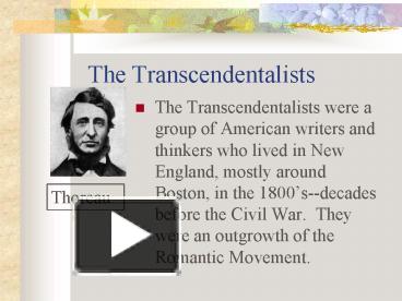 The Transcendentalists presentation | free to view