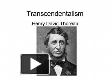 Transcendentalism presentation | free to view
