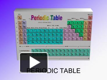 PPT – PERIODIC TABLE PowerPoint presentation | free to view - id ...
