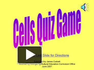PPT – Cells Quiz Game PowerPoint presentation | free to view - id ...