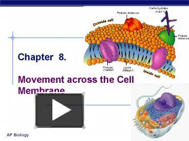 Chapter 8. Movement across the Cell Membrane presentation | free to view