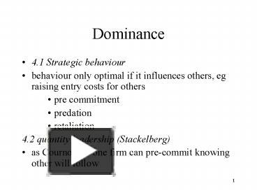 Dominance presentation | free to view
