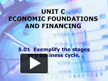 PPT – UNIT C ECONOMIC FOUNDATIONS AND FINANCING PowerPoint presentation ...