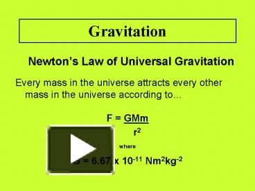Newtons Law of Universal Gravitation presentation | free to view