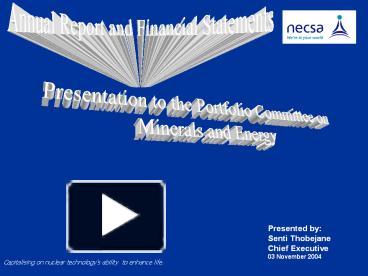 PPT – Presentation to the Portfolio Committee on Minerals and Energy ...