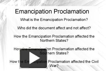 Emancipation Proclamation presentation | free to view
