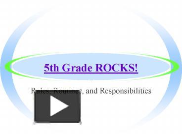 5th Grade ROCKS! presentation | free to download