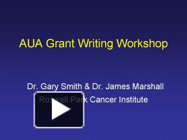 PPT – AUA Grant Writing Workshop PowerPoint presentation | free to view - id: 12b124-OTQyN
