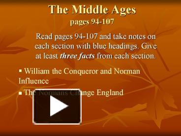 The Middle Ages pages 94107 presentation | free to view
