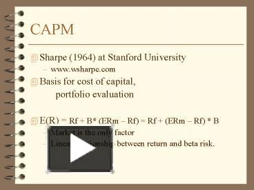 PPT – CAPM PowerPoint presentation | free to view - id: 12b535-YzBlZ