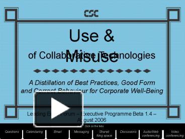 PPT – Use_and_Misuse_of_Collaborative_Technologies PowerPoint presentation | free to view - id ...