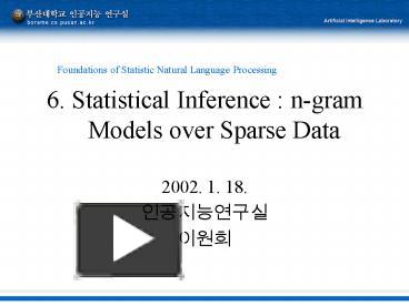 6. Statistical Inference : ngram Models over Sparse Data presentation | free to view