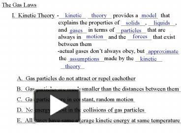 PPT – The Gas Laws PowerPoint presentation | free to view - id: 12ba20 ...