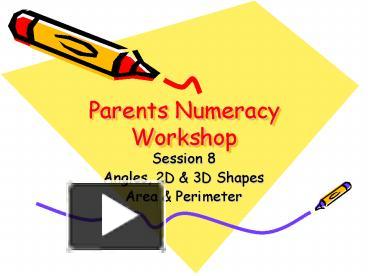 Parents Numeracy Workshop presentation | free to view