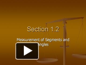 PPT – Measurement of Segments and Angles PowerPoint presentation | free ...