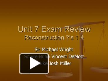PPT – Unit 7 Exam Review Reconstruction s 14 PowerPoint presentation ...