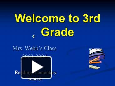 PPT – Welcome to 3rd Grade PowerPoint presentation | free to view - id ...