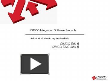 CIMCO Integration Software Products presentation | free to view
