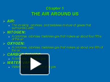 Chapter 1 THE AIR AROUND US presentation | free to view