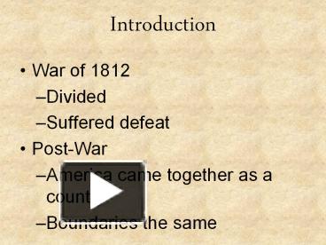 War of 1812 presentation | free to view