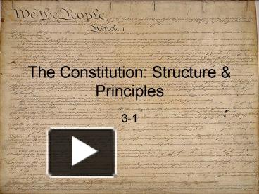The Constitution: Structure presentation | free to view