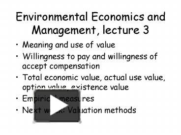 Environmental Economics and Management, lecture 3 presentation | free ...