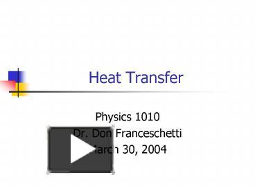 Heat Transfer presentation | free to view