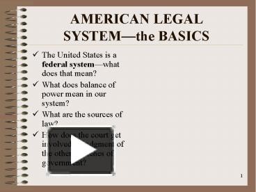 AMERICAN LEGAL SYSTEM presentation | free to download
