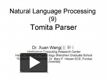 Natural Language Processing 9 Tomita Parser presentation | free to view