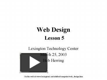 PPT – Web Design Lesson 5 PowerPoint presentation | free to view - id ...