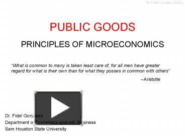 PPT – PUBLIC GOODS PowerPoint presentation | free to view - id: 133d97 ...
