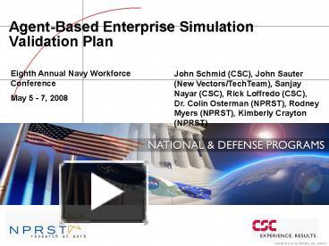 PPT – AgentBased Enterprise Simulation Validation Plan PowerPoint presentation | free to view ...