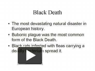 Black Death presentation | free to view
