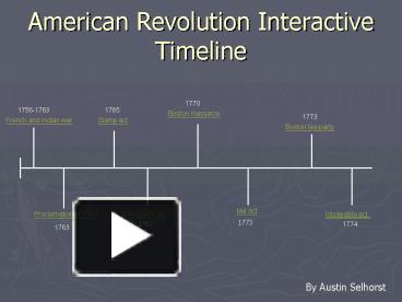 American Revolution Interactive Timeline presentation | free to view