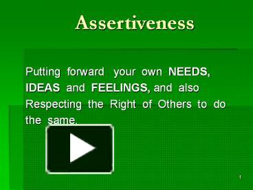 Assertiveness presentation | free to download