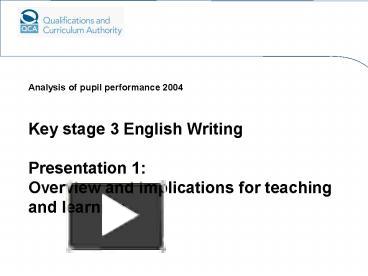 Key stage 3 English Writing presentation | free to view