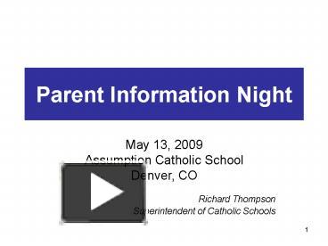 PPT – Parent Information Night PowerPoint presentation | free to view ...