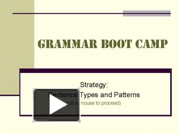Grammar Boot Camp presentation | free to view