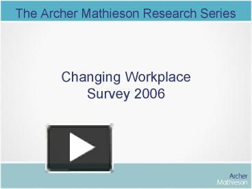 PPT – The Archer Mathieson Research Series PowerPoint presentation | free to view - id: 136635-NDEwM