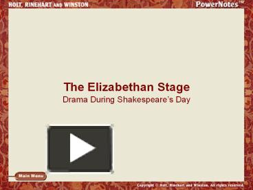 PPT – The Elizabethan Stage PowerPoint presentation | free to download ...