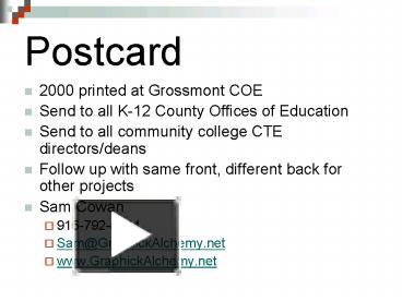 PPT – Postcard PowerPoint presentation | free to view - id: 137dd7-ZTE0N