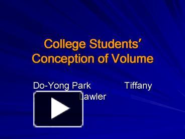 PPT – College Students Conception of Volume PowerPoint presentation ...