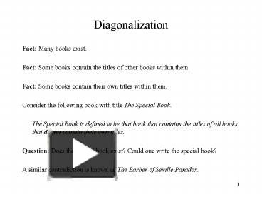 PPT – Diagonalization PowerPoint presentation | free to view - id: 137f2c-YTk3Z