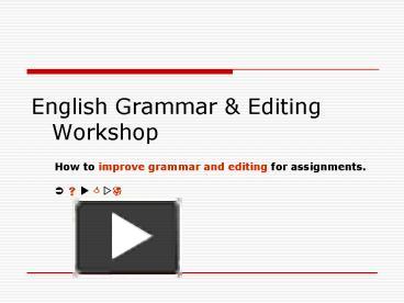 English Grammar presentation | free to view