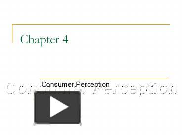 PPT – Consumer Perception PowerPoint presentation | free to download - id: 13a1ed-OGMwM