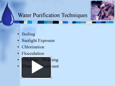 Water Purification Techniques presentation | free to view